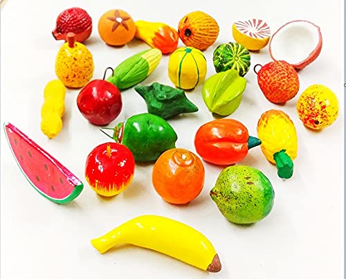 Buy Haus Fabula Terracotta Eco-Friendly Clay Fruit Set of 24 Pieces for Children Learning ...