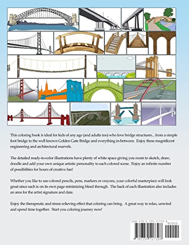 Snapklik.com : Bridges Coloring Book