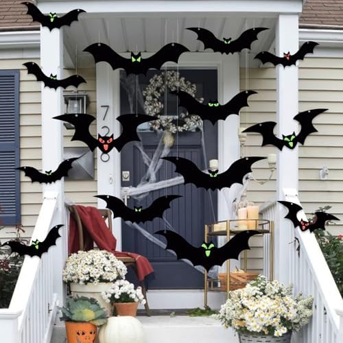Amazon.com: CCINEE 24Pcs Halloween Hanging Bats Decorations Assorted ...