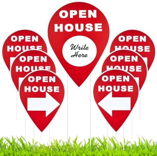 Amazon.com : Vercraft 7 Pcs Open House Signs for Real Estate Signs with ...