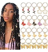 Amazon.com: SAWINDA 24Pcs Hair Jewelry for Braids Gold Butterfly Flower ...