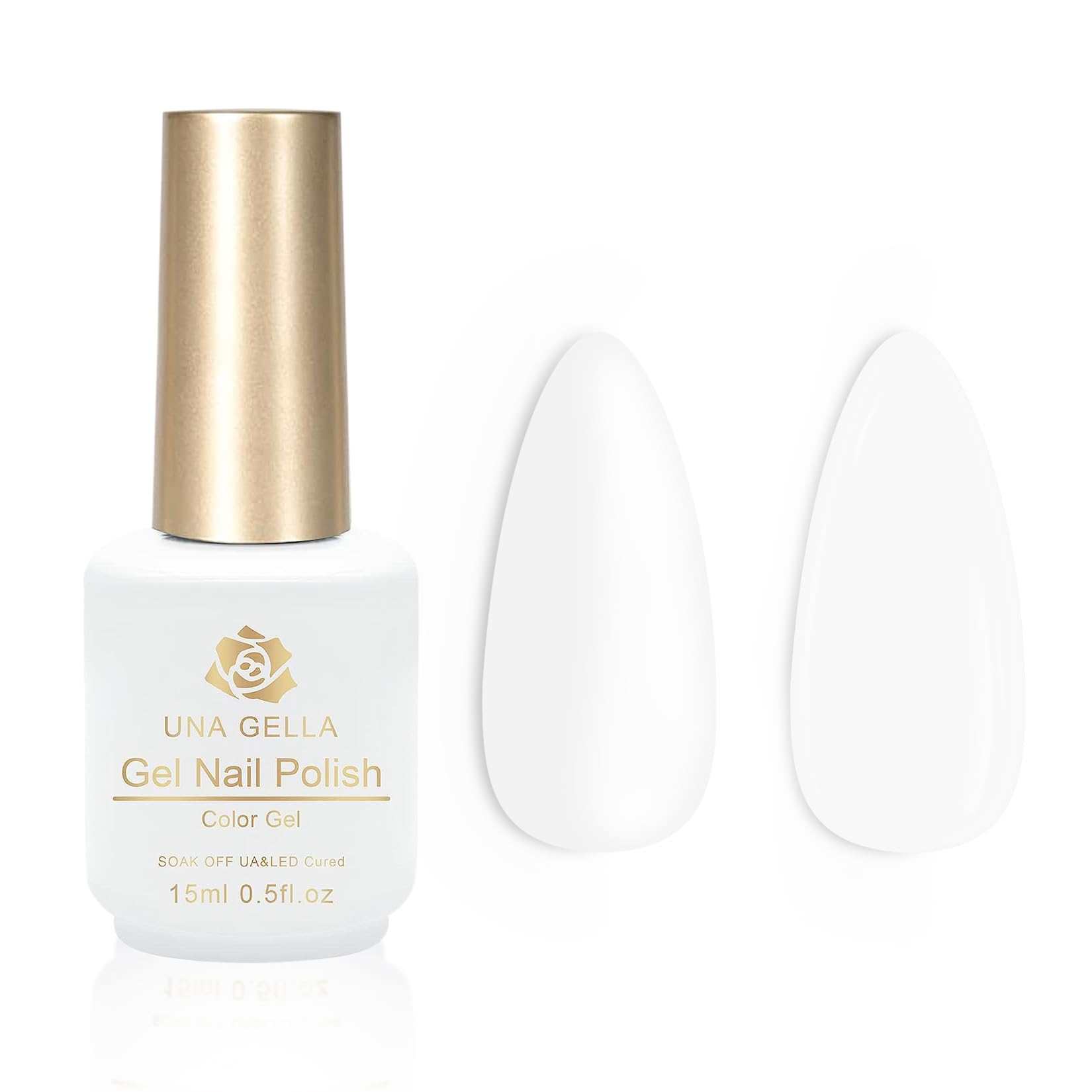 UNA GELLA Gel Nail Polish, 1 Pcs 15ml Pure White Gel Polish Set Soak ...