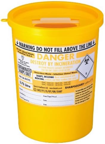 SharpsGuard Yellow Lid 2.5 Litre Colour Coded Sharps Bin – BigaMart