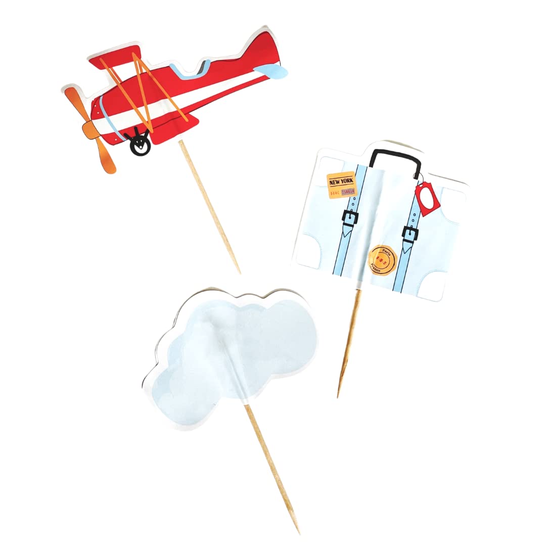 Amazon.com: Airplane Toppers (Set of 12) | Airplane Cupcake Tops ...