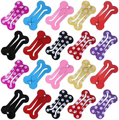 STOBOK 20pcs Mini Pet Hair Clip Bone- Shaped Snap Puppy Cat Dog Hair ...