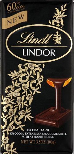 Amazon.com: Lindt Lindor Extra Dark Filled Chocolate Bar, 3.5-Ounce ...