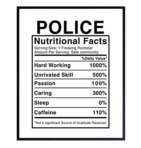 Amazon.com: Police Nutritional Facts - 8x10 Funny Wall Art Decor Poster ...