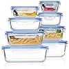 Amazon.com: Vtopmart 8 Pack Glass Food Storage Containers with Airtight ...