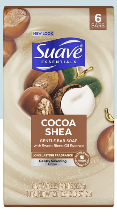 Amazon.com: Suave Essentials Cocoa Shea calming Bar soap