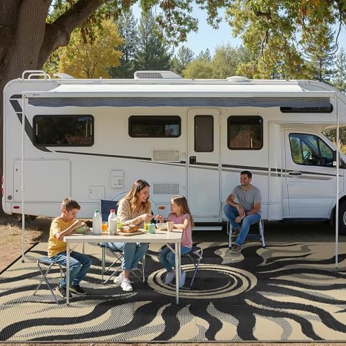 Amazon.com: Garvee Outdoor Rug 9x12 Waterproof Patio Rugs with Boho Sun ...