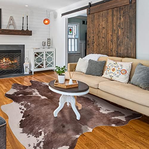 Amazon.com: coffinsea Premium Faux Cowhide Rug,8x6 Ft Cowhide Rugs ...