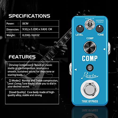 Rowin Guitar Compressor pedaal voor True Bypass Analoog Compression ...