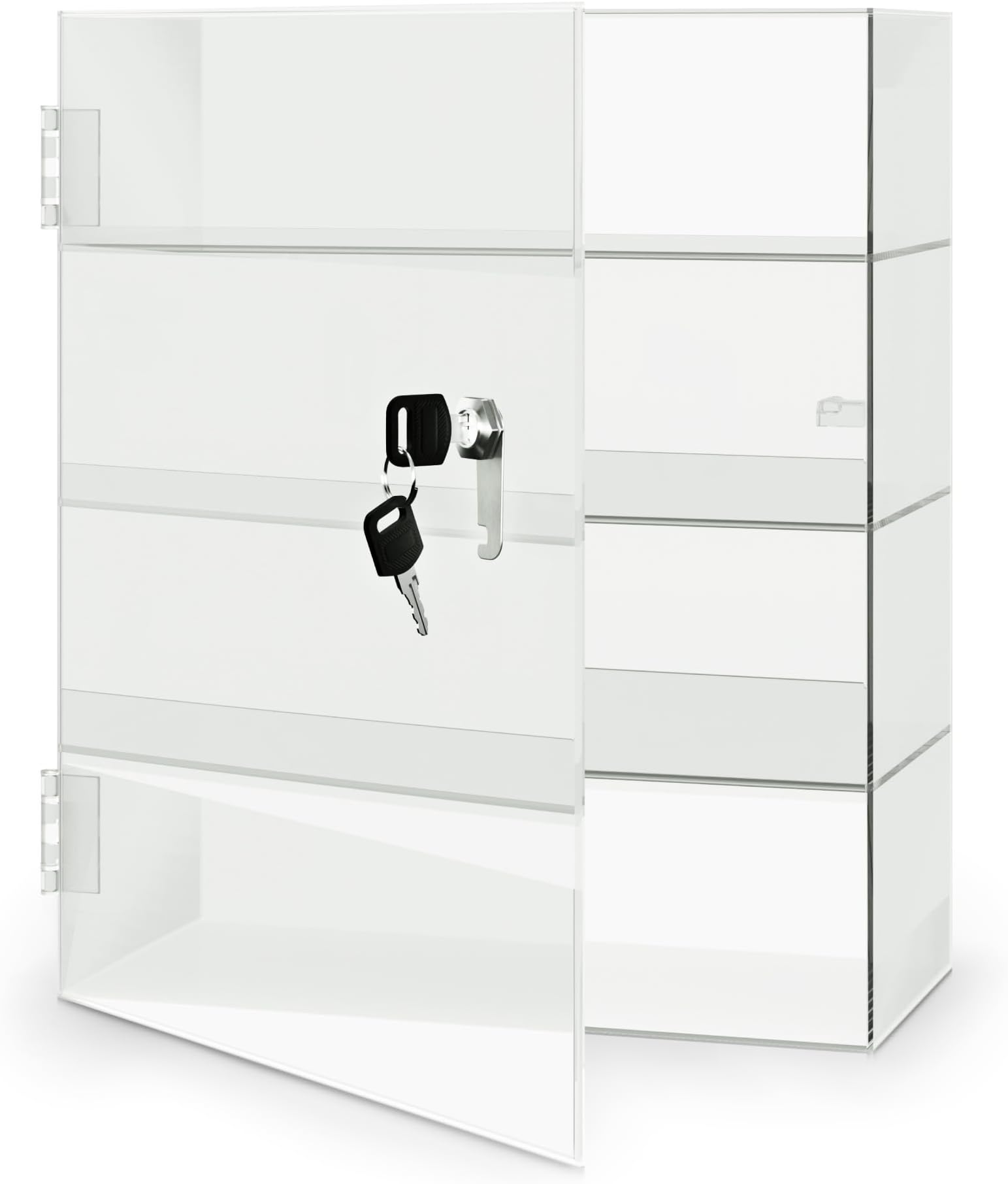 Amazon.com: Clear Acrylic Display Case with Lock - 4-Shelf Locking ...