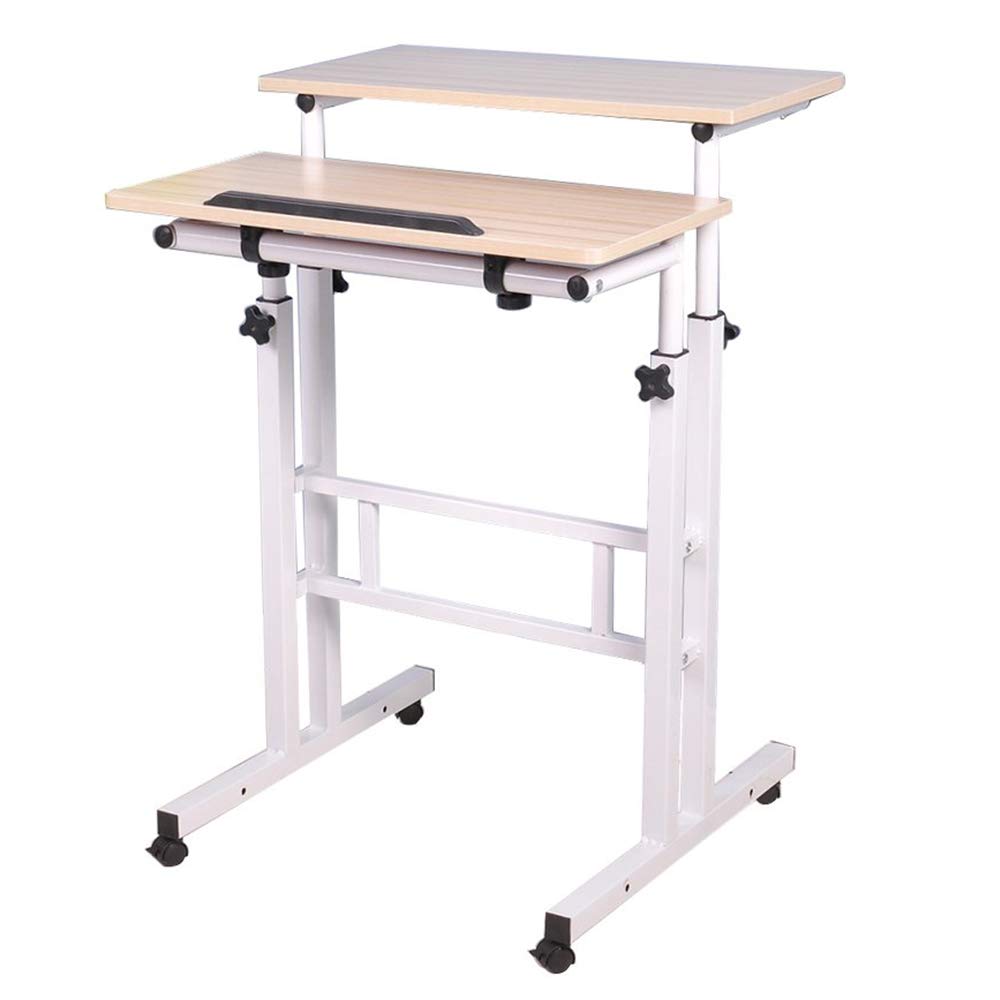 Mobile Stand Up Desk Fome Height Adjustable Laptop Desk With Wheels ...