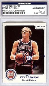 Kent Benson Authentic Autographed Signed 1984 Star Card Detroit Pistons ...