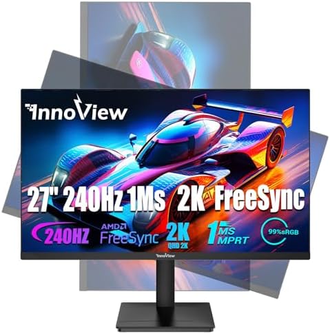 Amazon.com: InnoView 27 Inch Curved 200Hz FHD Gaming Monitor Height ...