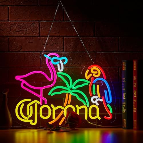 Amazon.com : KODGGHK Corona Neon Sign Parrot Neon Lights for Bar Decor ...
