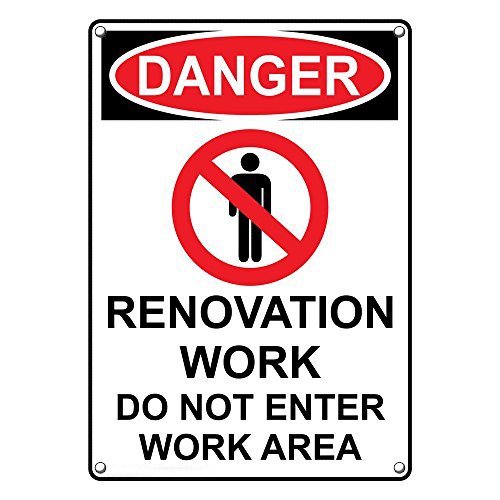 Weatherproof Plastic Vertical OSHA Danger Renovation Work Do Not Enter ...