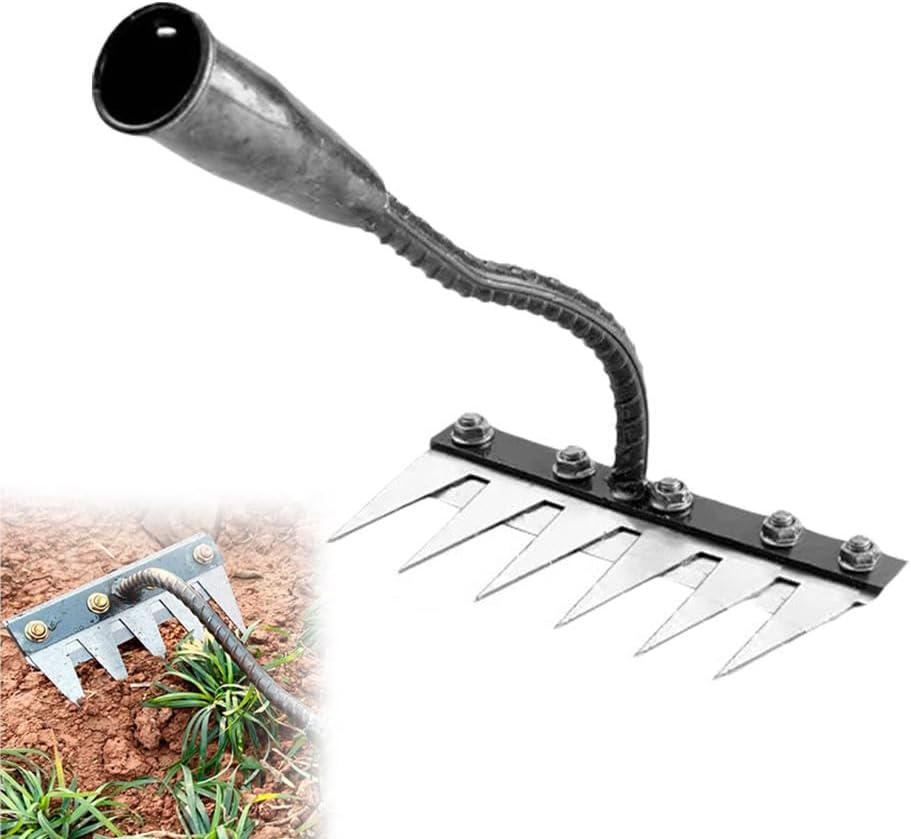 Garden Rake Carbon Steel 5/6/7/8 Garden Rake Heavy Duty Metal Garden ...