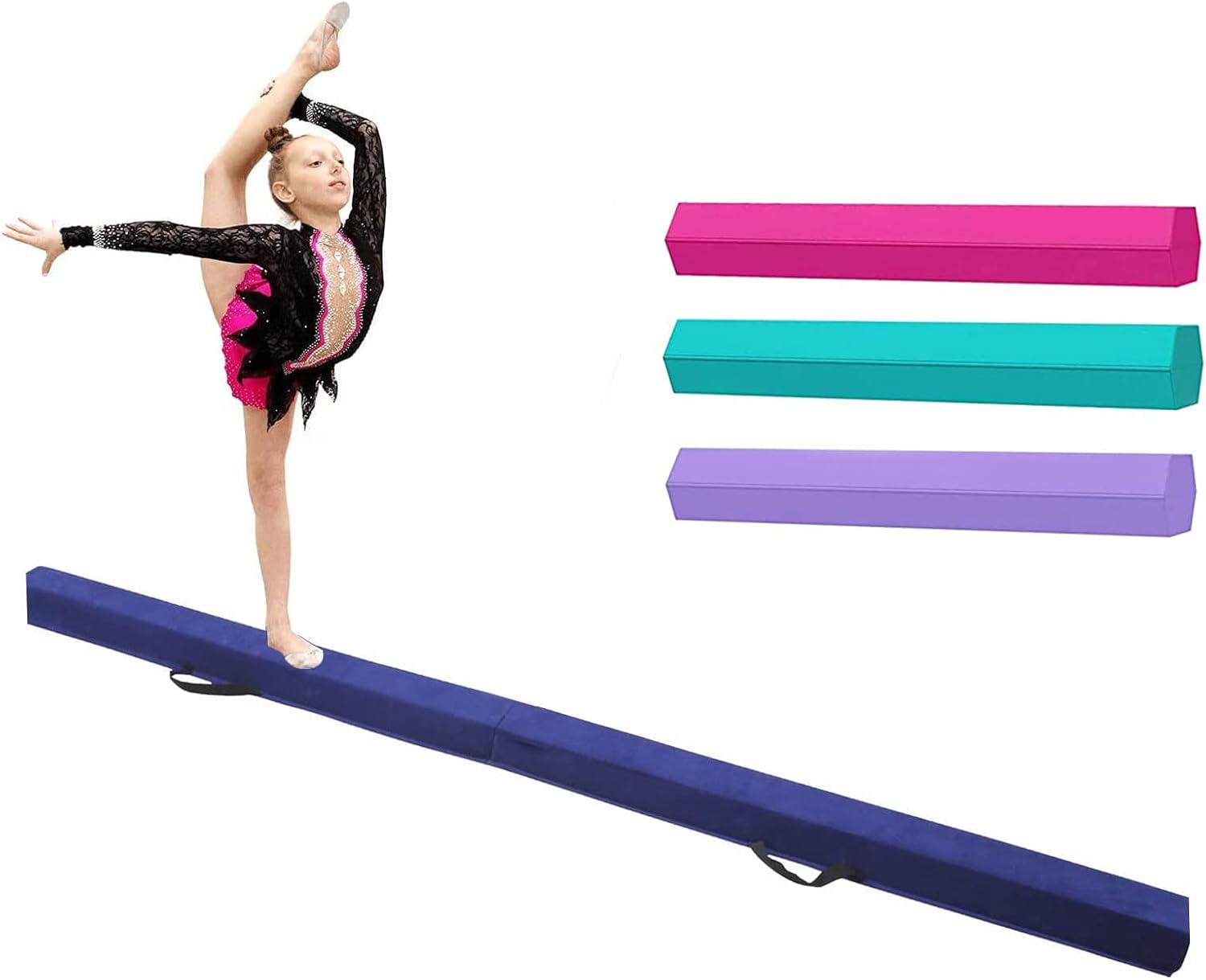 10 ft Folding Balance Beam - LINKLIFE Gymnastics Floor Beam, Extra Firm ...