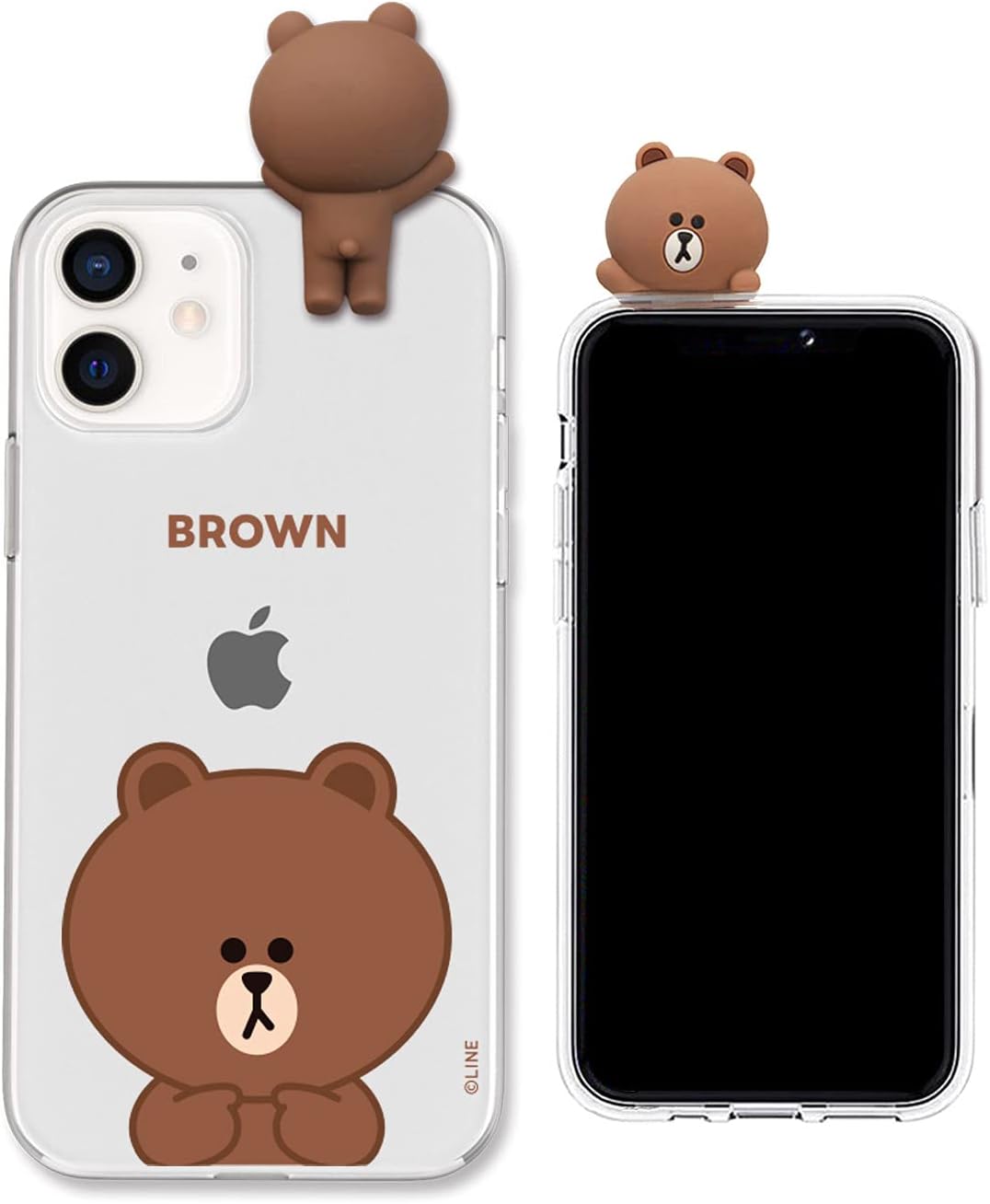 Amazon.co.jp: LINE FRIENDS iPhone 12 mini ケース [ 公式ライセンス品 ラインフレンズ ブラウン ...