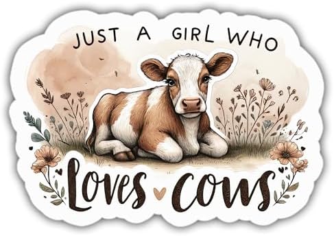 Amazon.com: Cows Stickers Cow Lover Just A Girl Who Loves Cows Cool ...