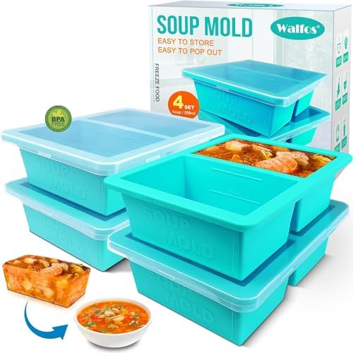 Amazon.com: Winrock Super Ice Cube Tray 1 Cup X 4 Portions Big Silicone ...
