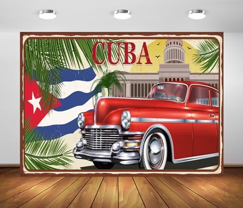 Amazon.com : BELECO 9x6ft Fabric Cuba Havana Backdrop Cuban Flag ...