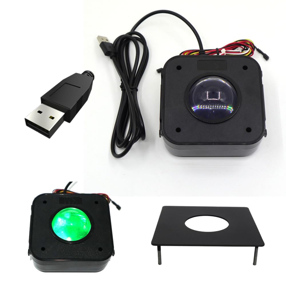 Amazon.com: USB Arcade Game Trackball Mouse Illuminated LED Round 4.5cm ...
