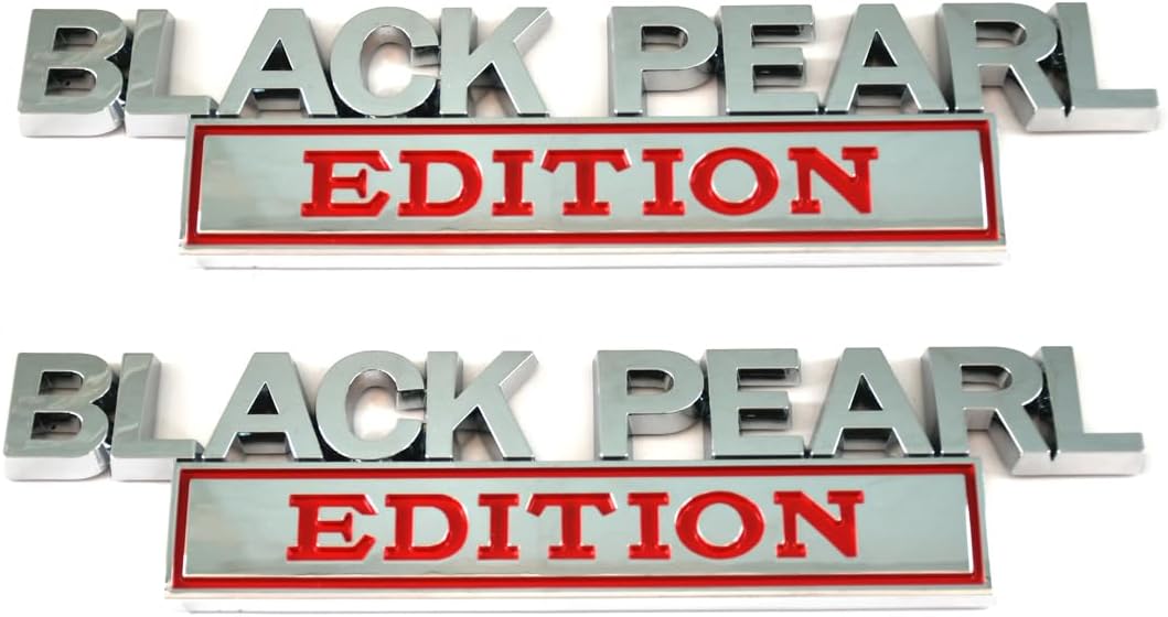 Amazon.com: 2pcs Black Pearl Emblem Decal Custom 3D Letter Black Pearl ...