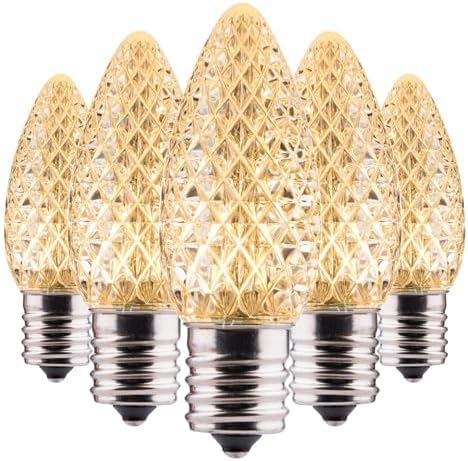 Brightown 25 Pack C9 Led Replacement Bulbs, Warm White C9 Christmas ...