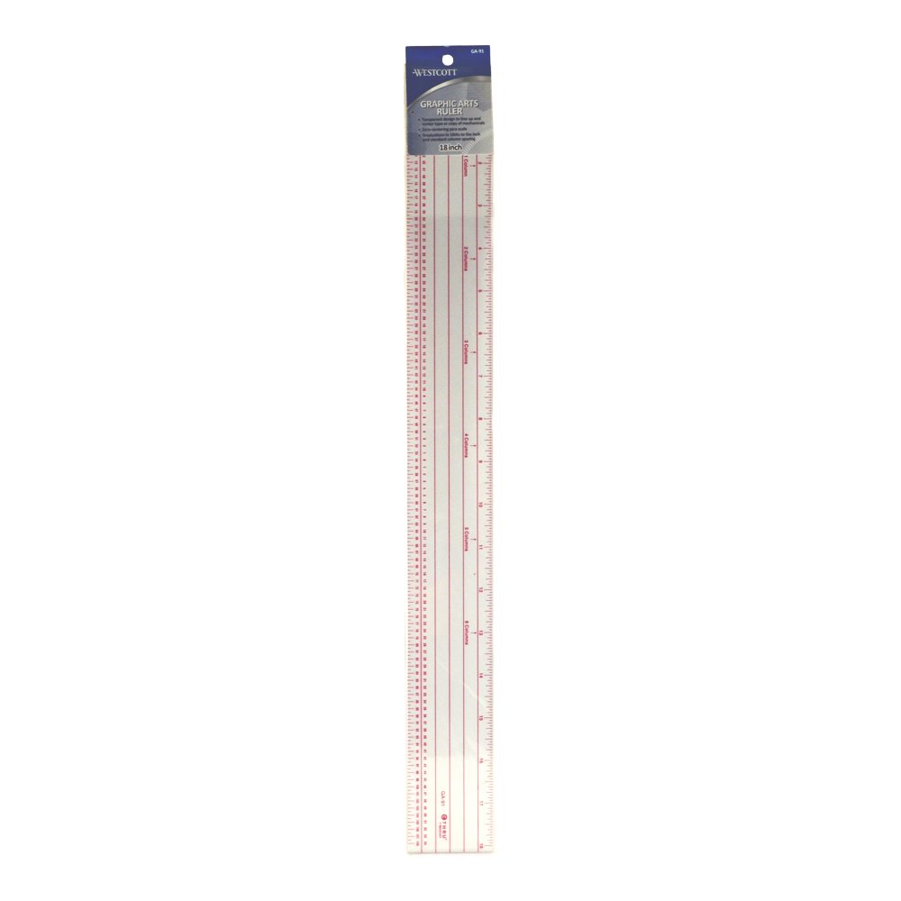 Amazon.com : Westcott Graphic Arts Pica Ruler, 18", Transparent (GA-91 ...