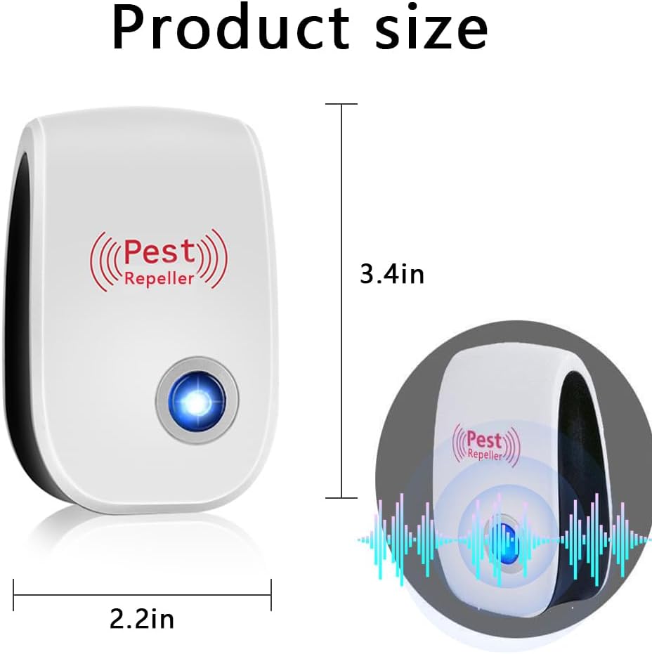 6 Pack Ultrasonic Pest Repeller Plug in Mosquito Repellent Plug in ...
