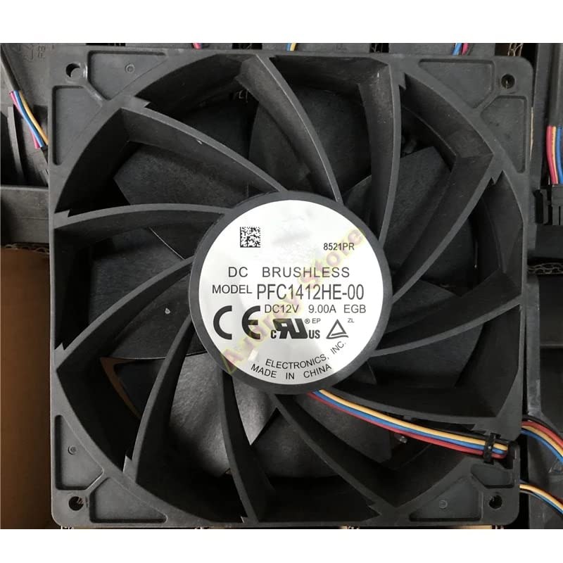 WHATSMINER Delta Server Fan PFC1412HE-00 4PIN 12v 9.00A 14038 14CM ...