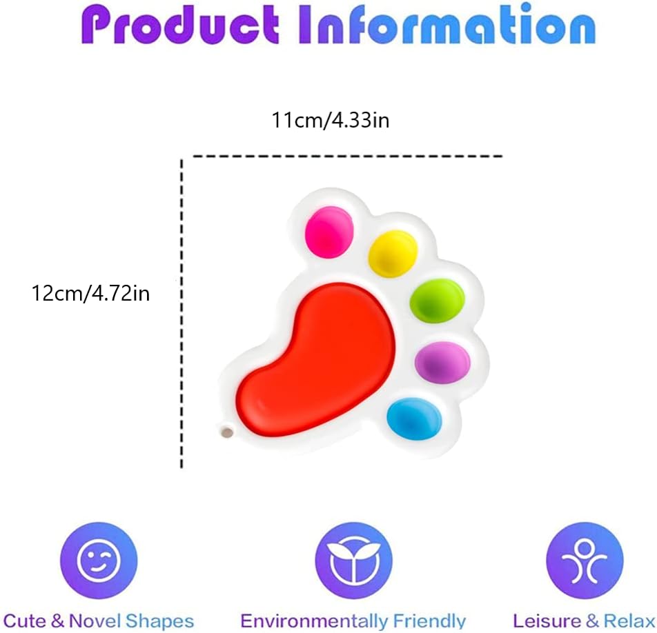 mciskin Baby Foot Push Pop Bubble Fidget Sensory Toy ,Simple Fidget ...