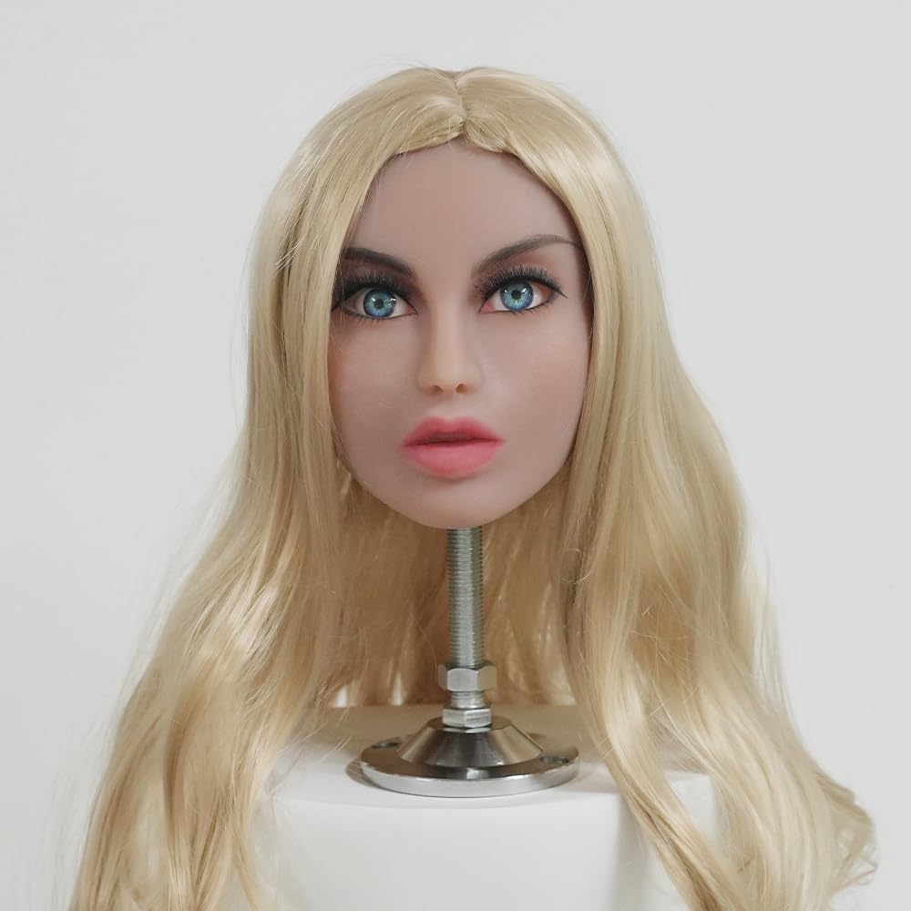 Amazon.com: Makeup Doll Head with Hairs Wig Life-Size Soft Doll Head ...