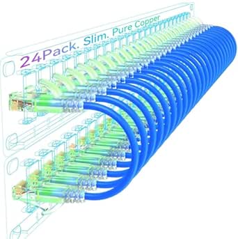 Patch Cables Cat6/ Cat6a 0.5ft (24 Pack) Slim, Cat6a Ethernet Patch ...