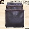 Graintex OS2258 2 Pocket Oil Tanned Nail & Tool Pouch Dark Brown Color ...