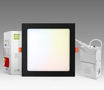 ASD 1 Pack LED Square Recessed Lighting 8 Inch, 5 CCT 2700K-5000K CRI90 ...