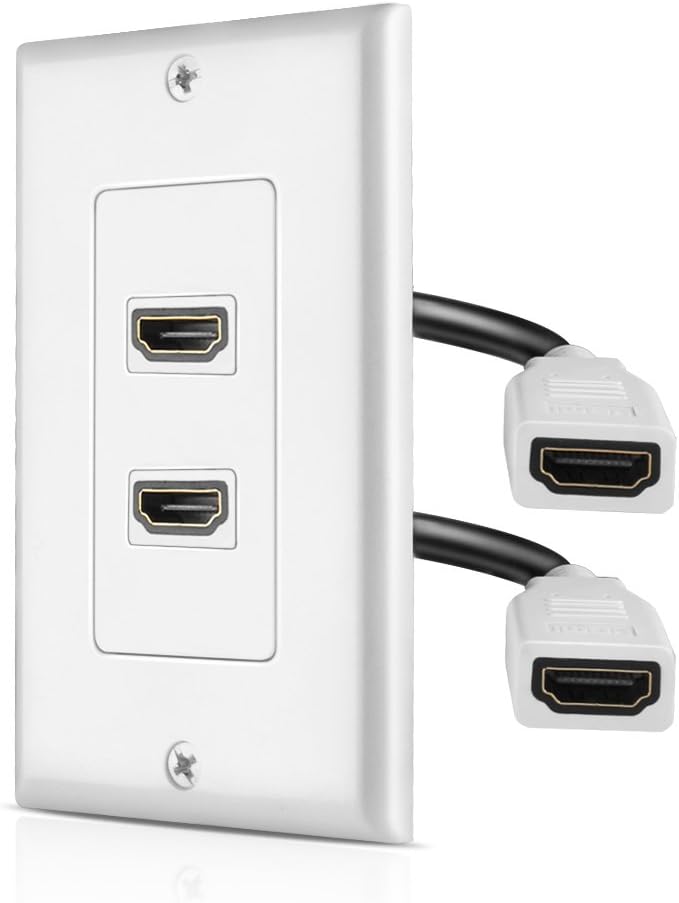 Amazon.com: TNP HDMI Wall Plate - Dual (2 Port) HDMI Socket Plug Jack ...