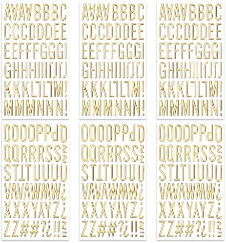 Amazon.com: 6 Sheets 3D Gold Letter Stickers, Foam Alphabet Stickers ...
