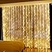 Amazon.com: HXWEIYE 2 Pack Warm White 300LED Curtain Fairy Lights, 9 ...