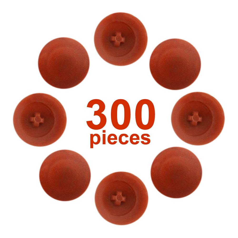 TOVOT 300PCS Red Screw Caps Self-Tapping Decorative Screw Caps Plastic ...