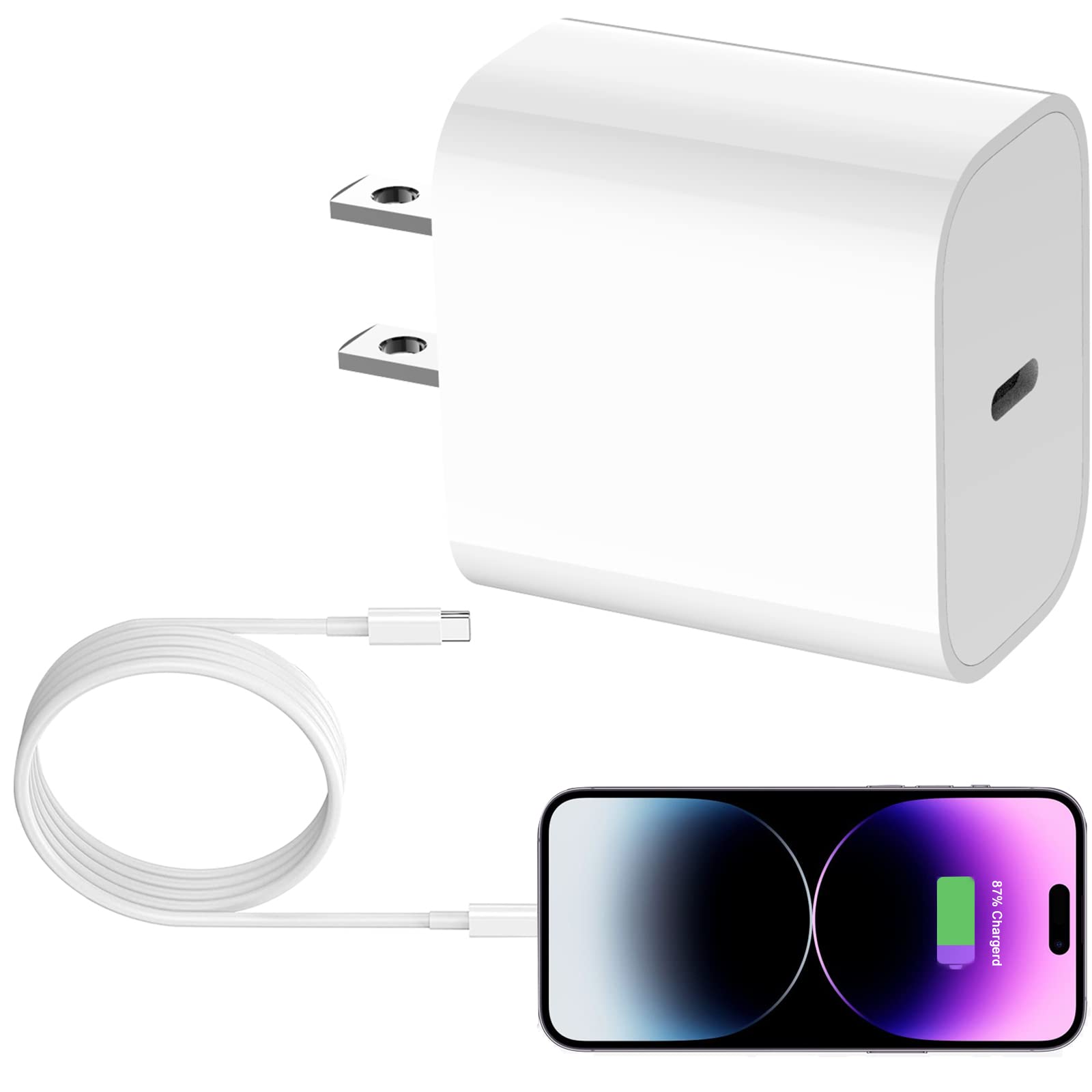 Amazon.com: 20W Fast Charger Block for iPhone Series, DCV USB C Wall ...