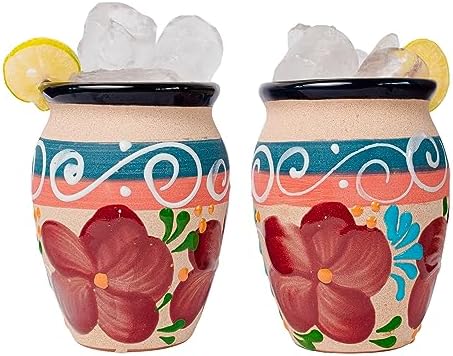 Amazon.com | Cantaritos de Barro Mexicanos - Set of 2 Authentic Mexican ...