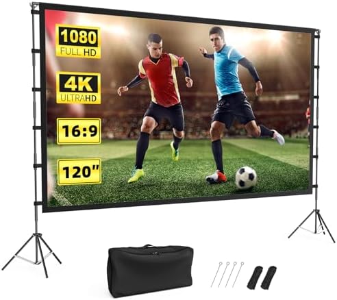 Amazon.com: Projector Screen Outdoor, Vamvo Projector Screen with Stand ...