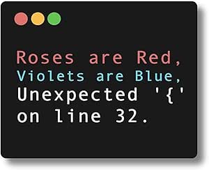 Amazon.com: Unexpected Poem Programming Poster - Canvas - Humorous Code ...