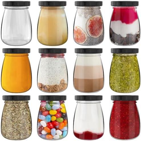 HEFTMAN Small Glass Jars with Lids - Set of 6 100ml Empty Airtight ...