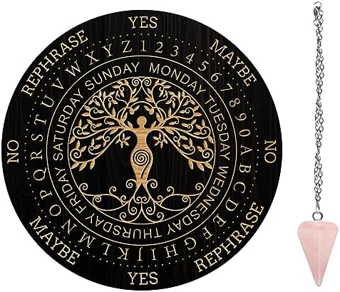 Amazon.com: AHANDMAKER 7.8" Witch Star Pendulum Board, Wooden Dowsing ...