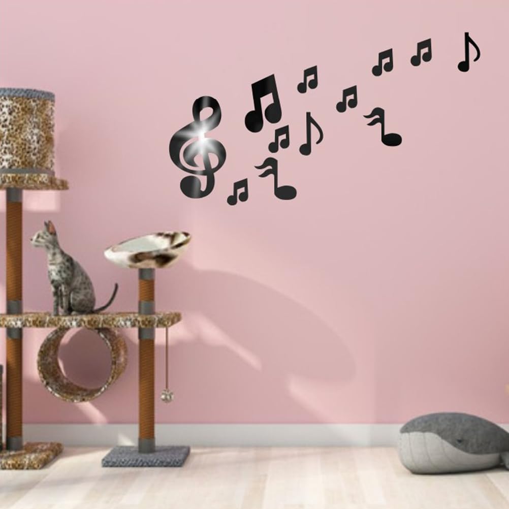 Notas musicales, 12 calcomanías de pared de notas musicales creativas ...